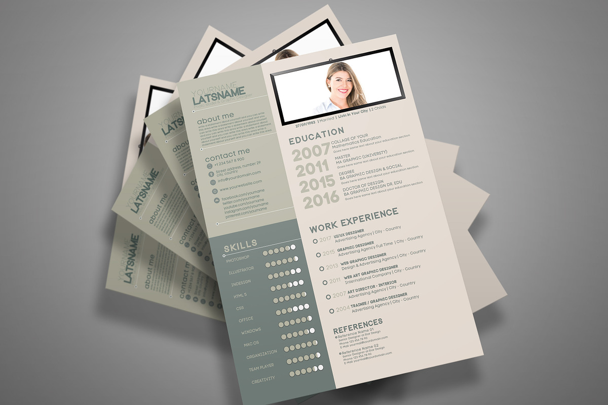 Creative Swiss Resume Cv 3 colors, a Resume Template by Star Graphic Design