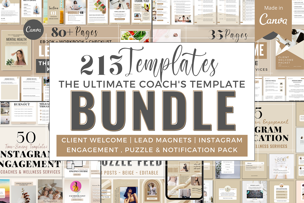 Coaches Template Bundle - CANVA, a Social Media Template by Designs by ...