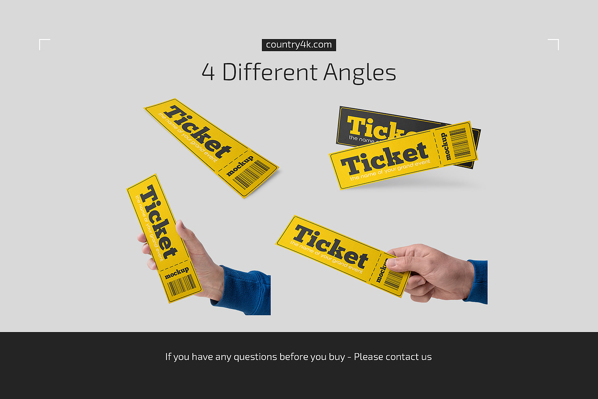 Paper Ticket Mockup Set, a Print Template by Country4k
