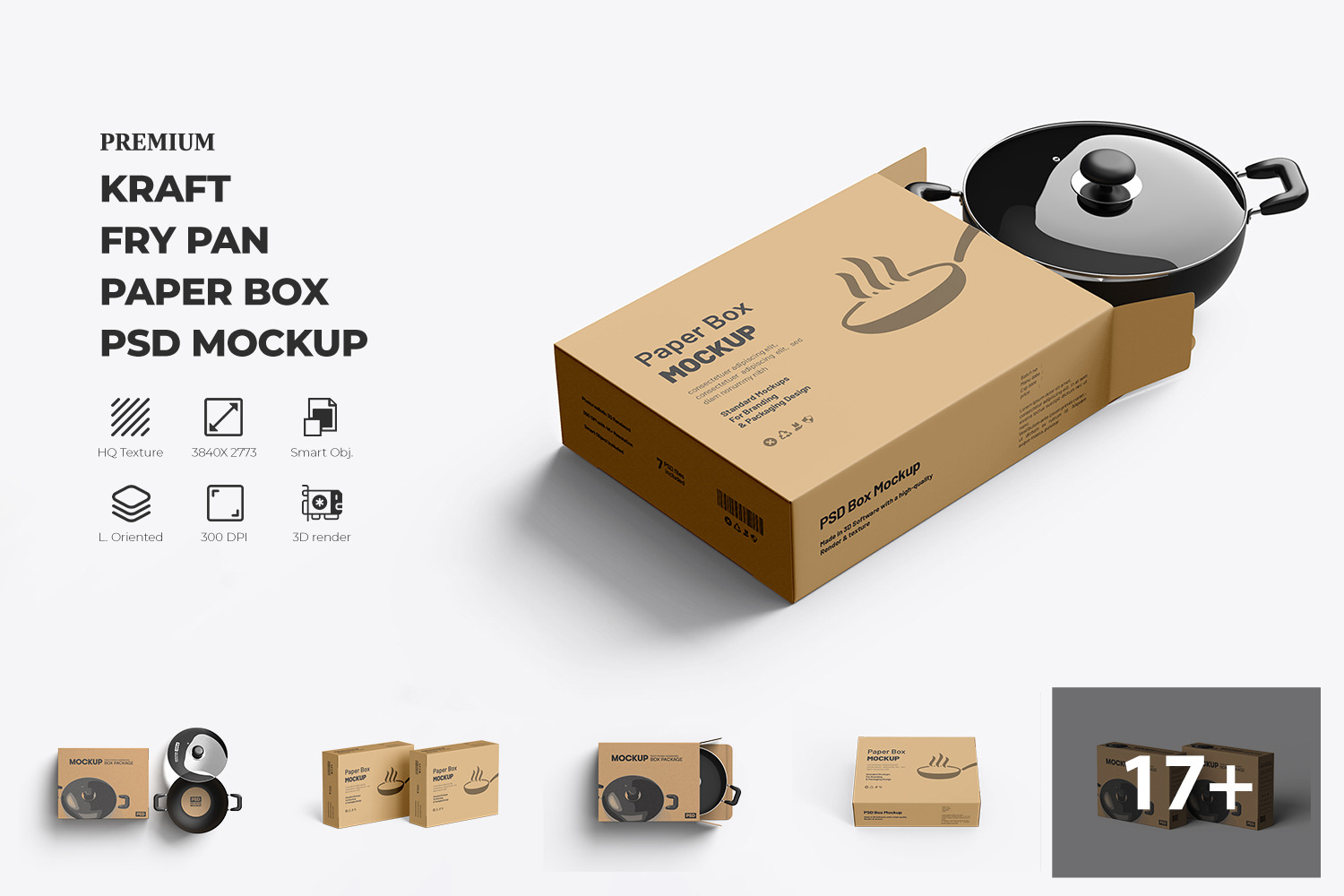 Kraft Cooking Pan Packaging Mockup