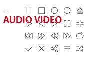 100 Audio Video UI icons | Outline Icons ~ Creative Market