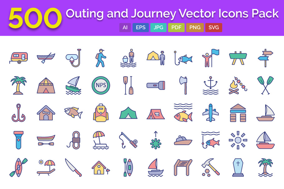 Journey Vector Icons Pack, an Outline Icon by Vector Portal