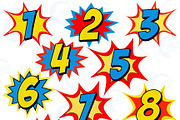 Starburst Numbers Clipart, 1340, an Illustration by AMBillustrations