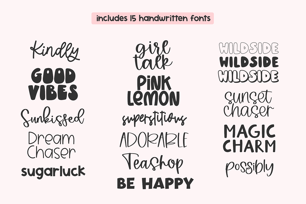 Cute Handwritten Font Bundle