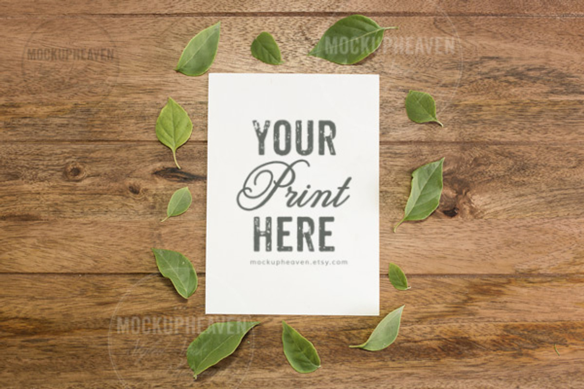 BUNDLE Rustic Invitation Card Mockup, a Print Template by MockUpHeaven