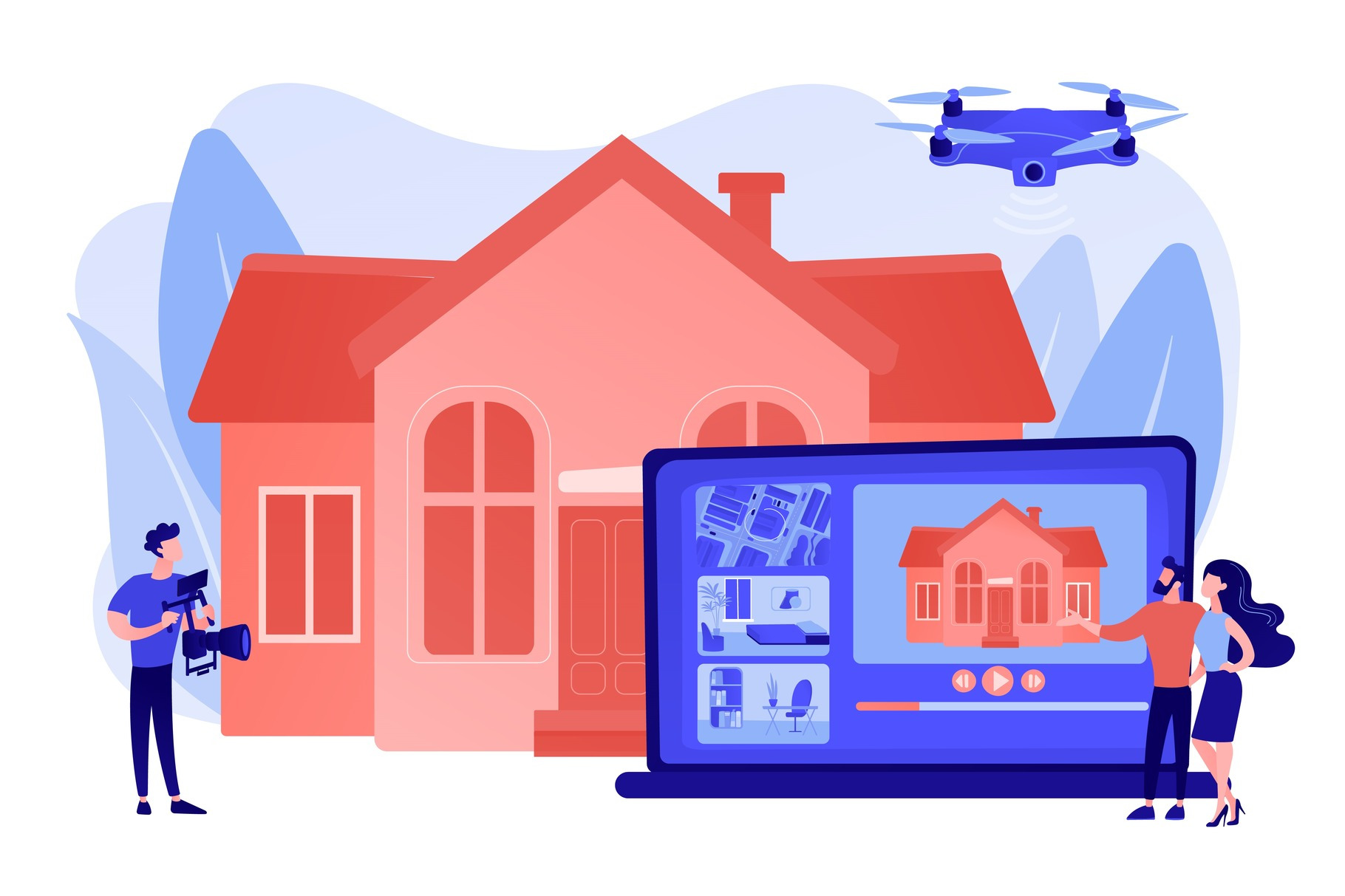 Real estate video tour concept, a Technology Illustration by Visual ...