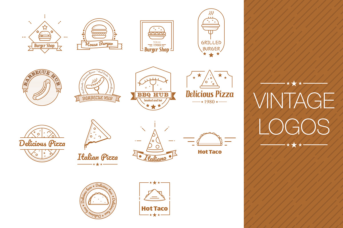 Over 70 Various Logos for Fast Food, a Branding & Logo Template by UX ...