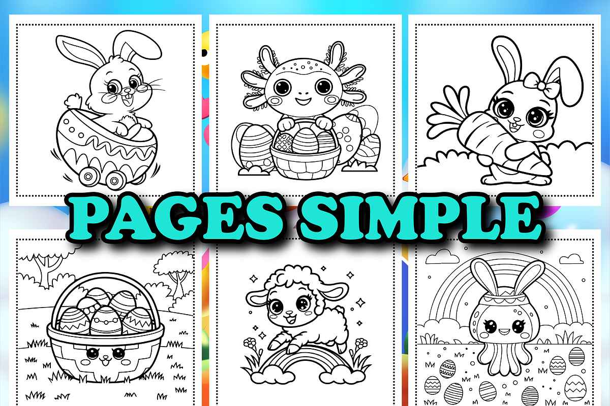 Cute Kawaii Easter Bold & Easy Color, an Animal Illustration by ...