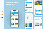 Travel & Trip Mobile App UI Kit, an UI Kit Template by uicube