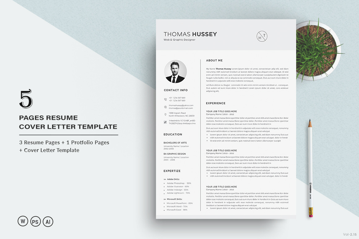 Resume/CV - 5 Pages, a Resume Template by ThemeDevisers