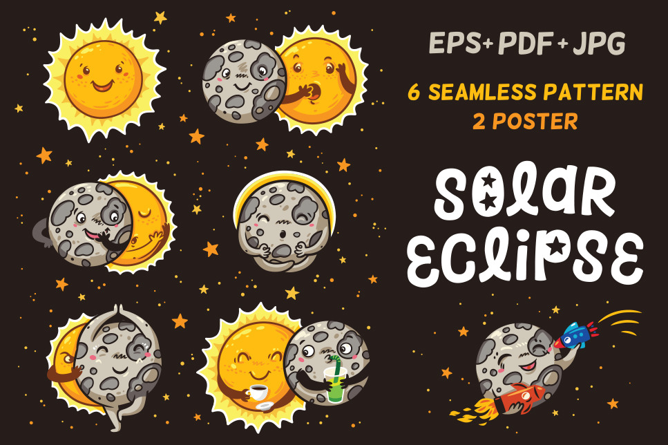 Solar Eclipse, a Pattern Graphic by PenguinHouse