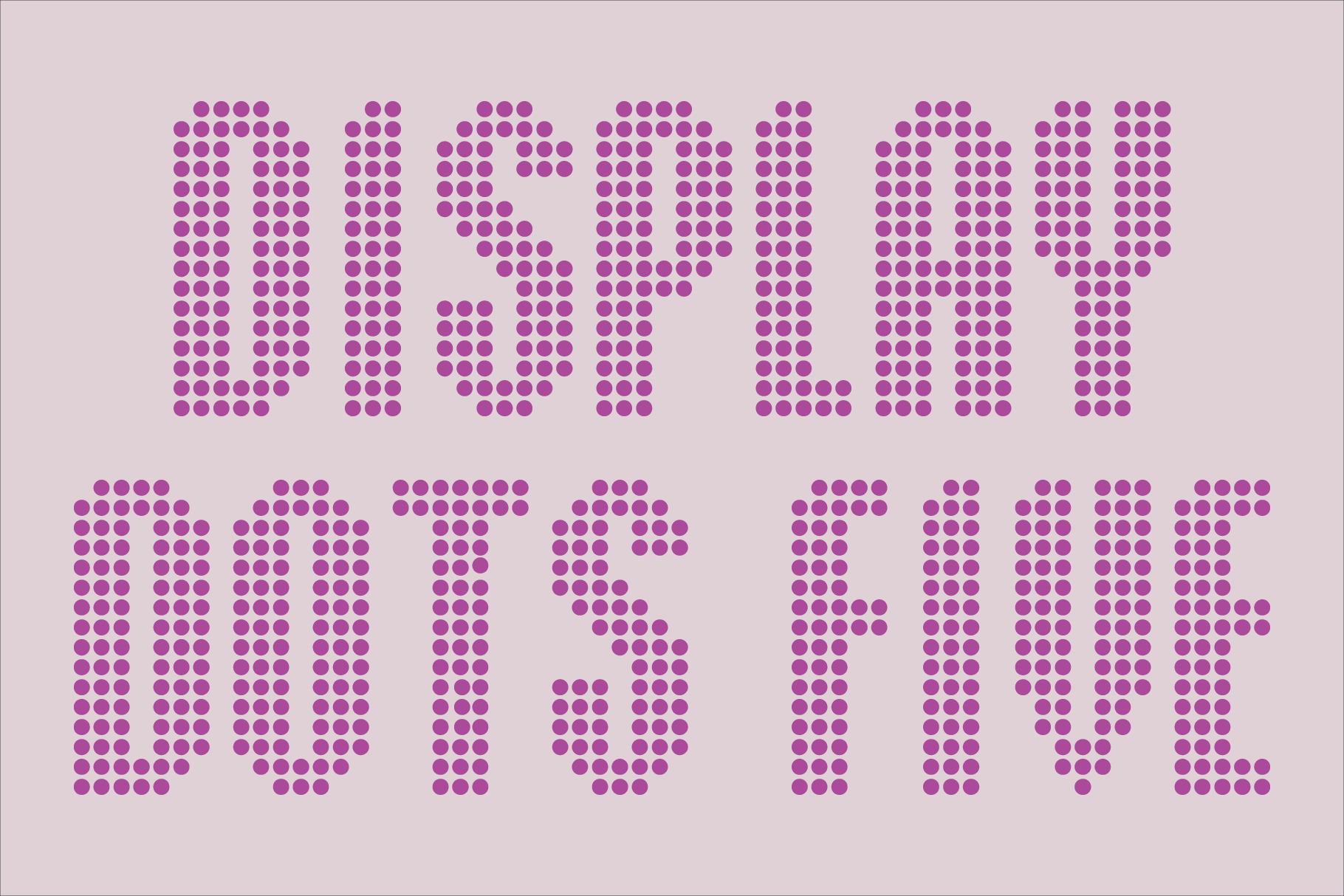 Display Dots Five Font, a Font by GG Design