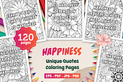 120 Happiness Quotes Unique Coloring, an Education Illustration by Blue ...