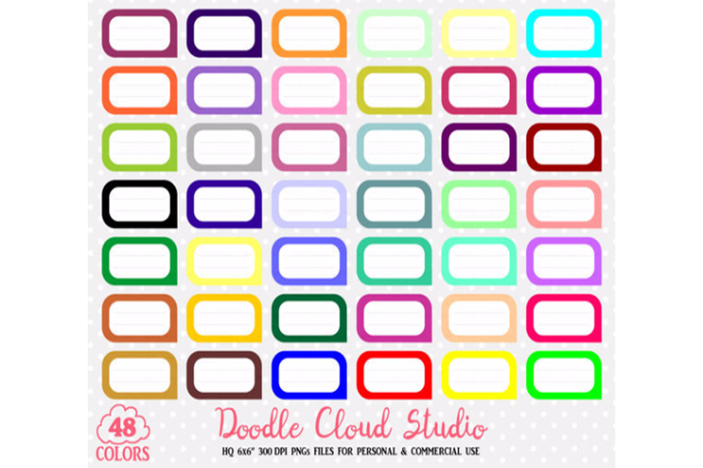 48 Colorful Labels Clipart Label, an Education Illustration by Doodle ...