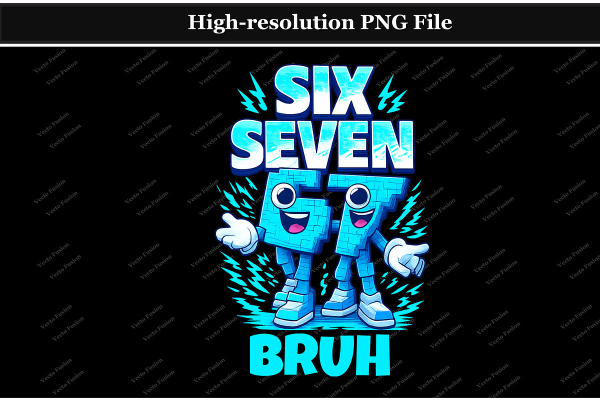 Six Seven 67 Viral Brainrot Meme PNG, a Graphic by Vector Portal