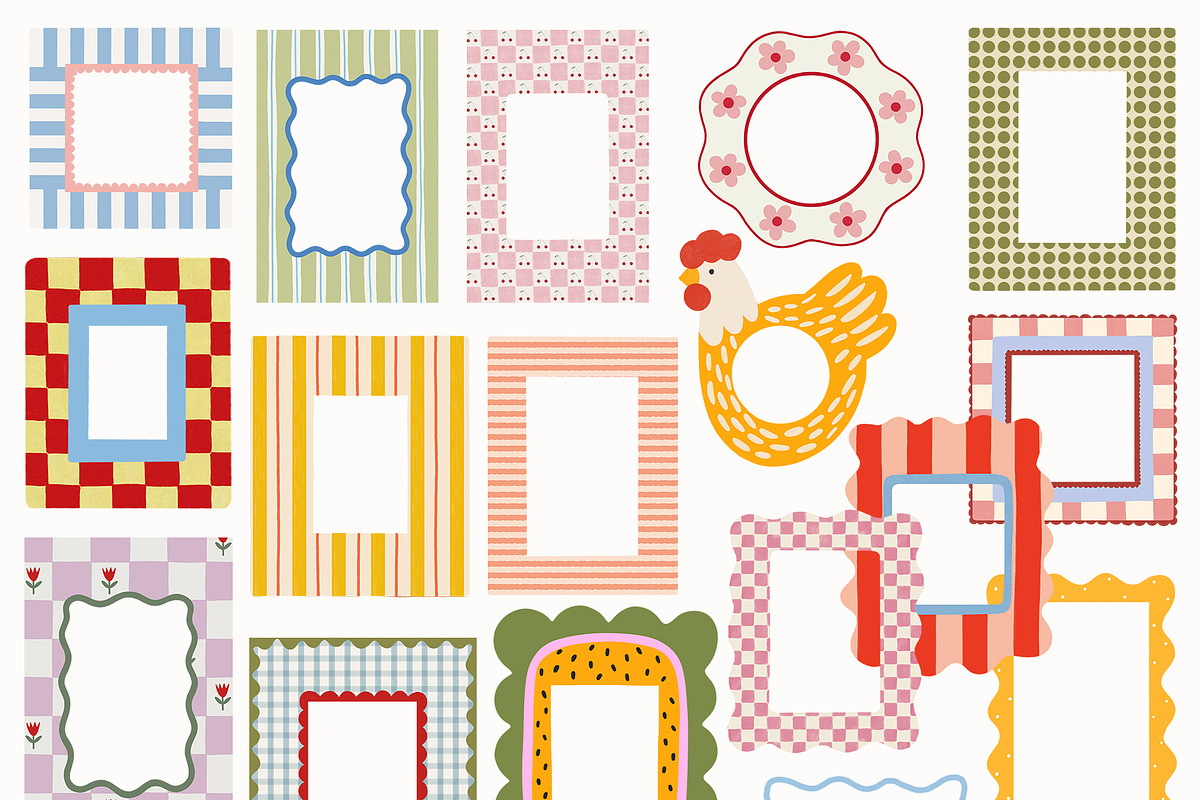 Bonbon Playful Frames & Backgrounds, an Object Graphic by alonahaidash