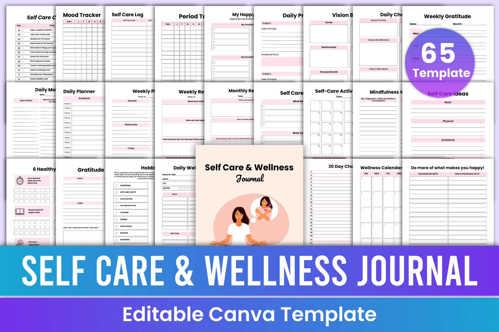 Self Care & Wellness Journal Canva KDP