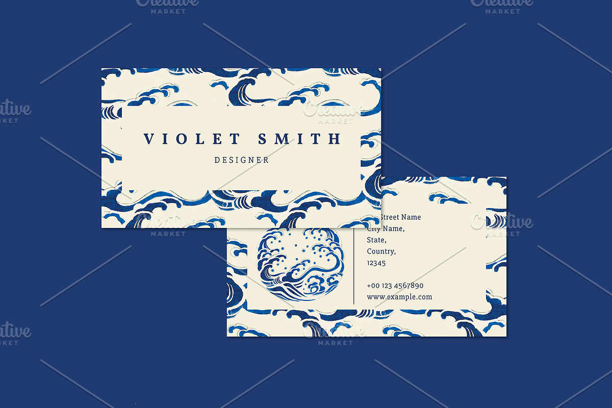 Japanese pattern name card template, a Business Card Template by rawpixel