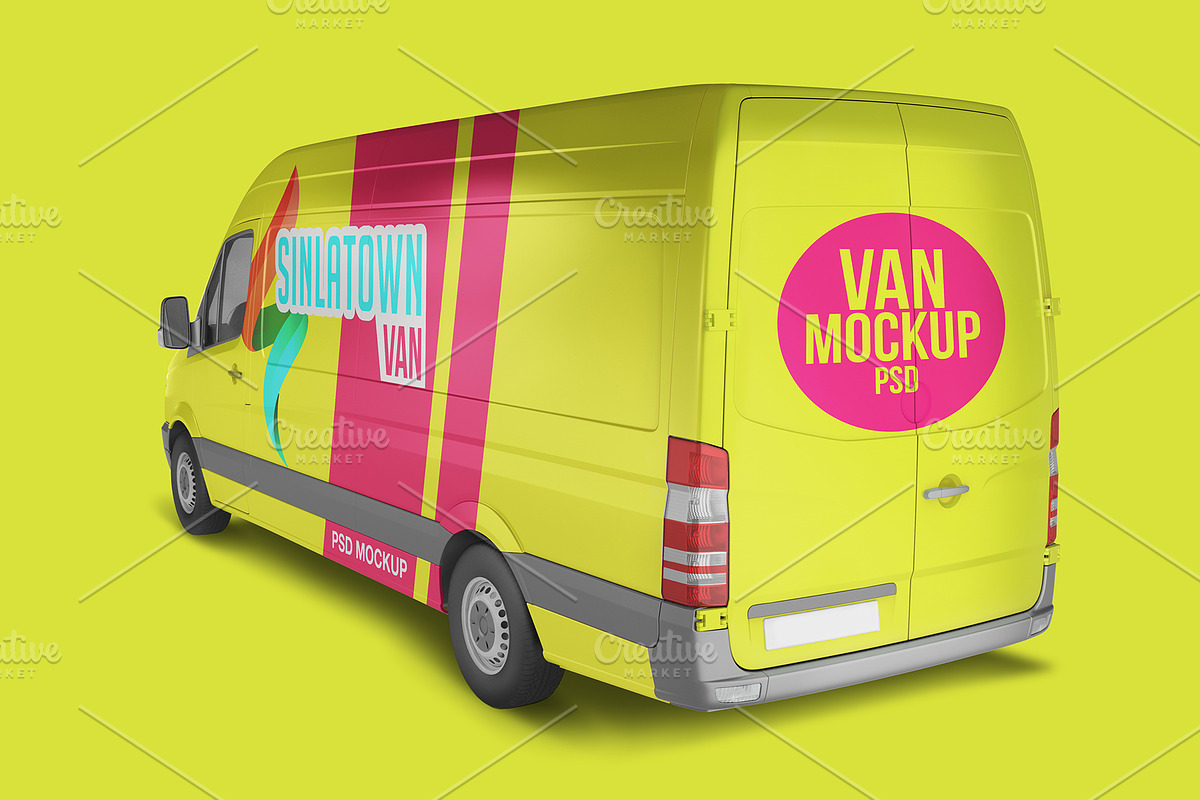 Transporter Van PSD Mockup, an Advertising Mockup by Sinlatown