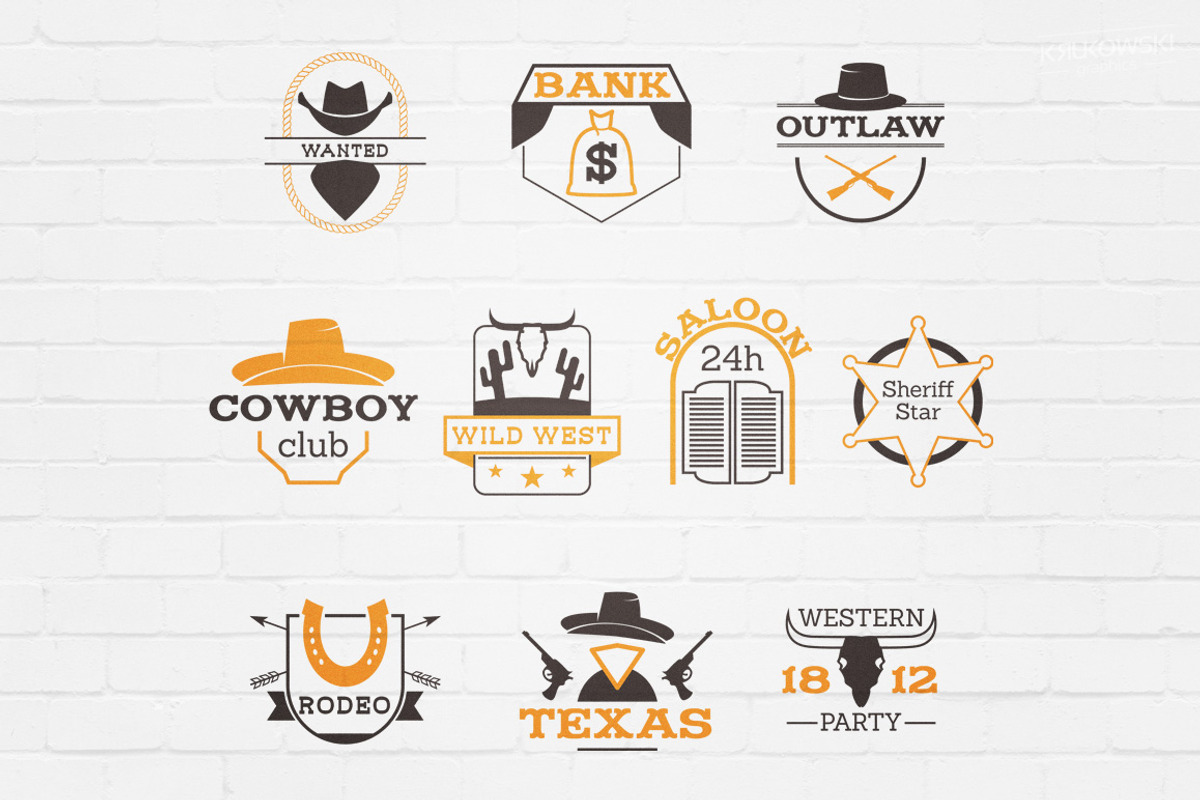 Wild West Country Badges Logos, a Branding & Logo Template by Krukowski ...