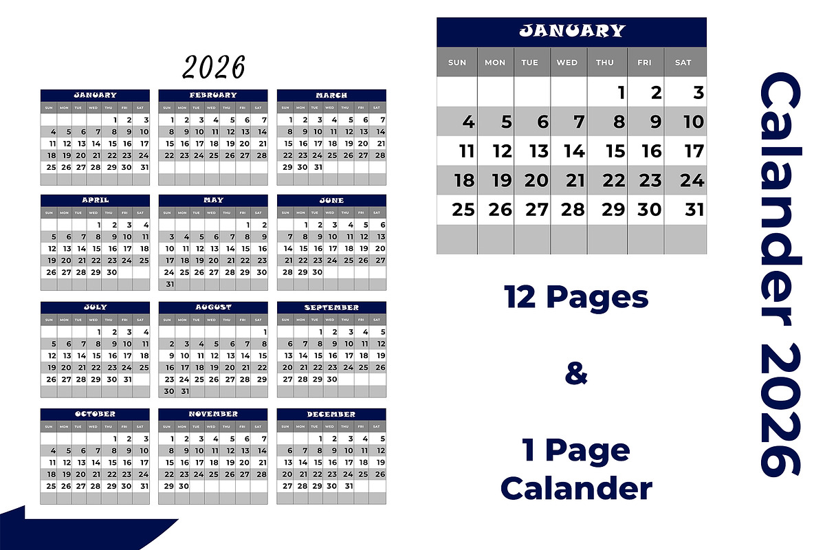Creative 2026 Calendar Template PSD