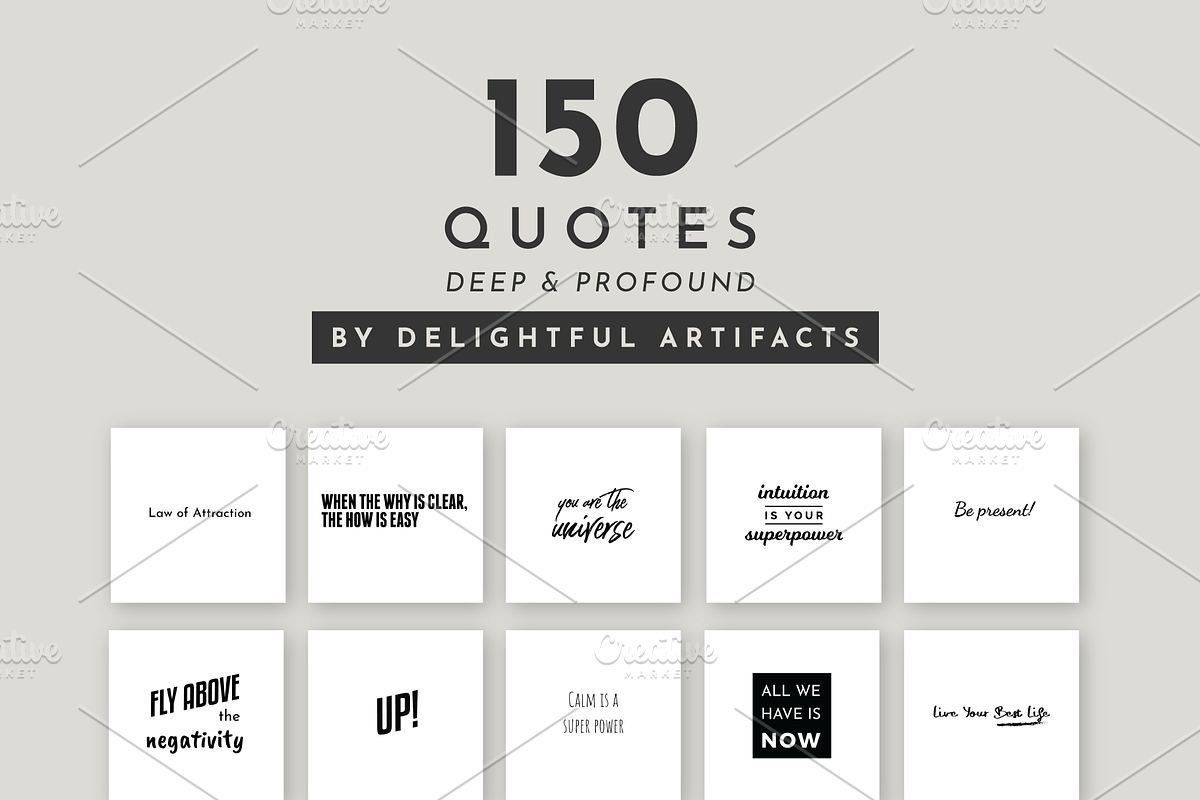 Deep Quotes - 150 Quotes Pack, a Social Media Template by Delightful Design