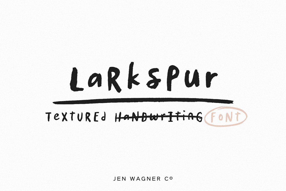Larkspur | A Textured Quotes Font, a Font by Jen Wagner Co