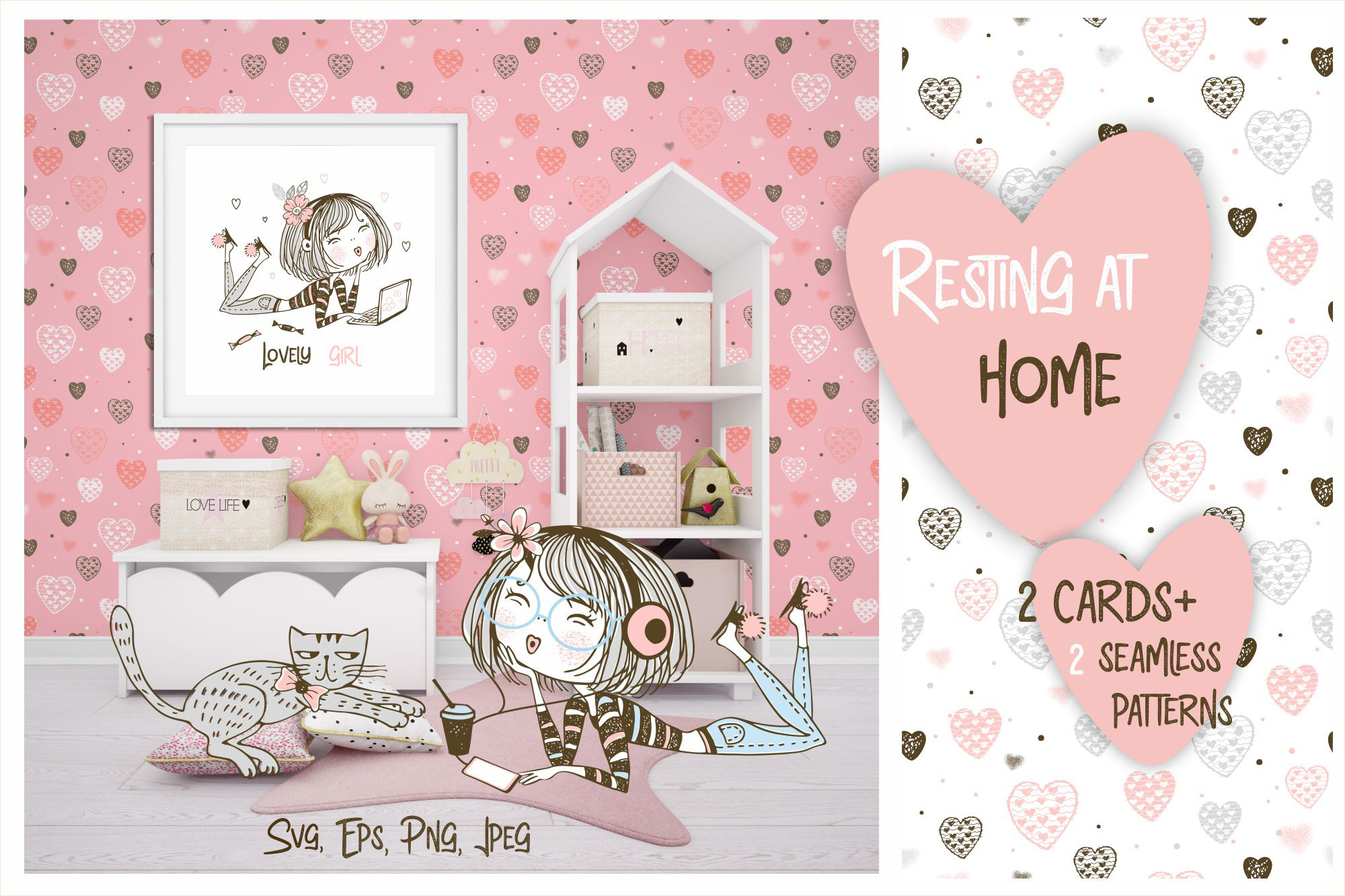 Cute teen girl digital clipart, an Education Illustration by Grigaola.Art