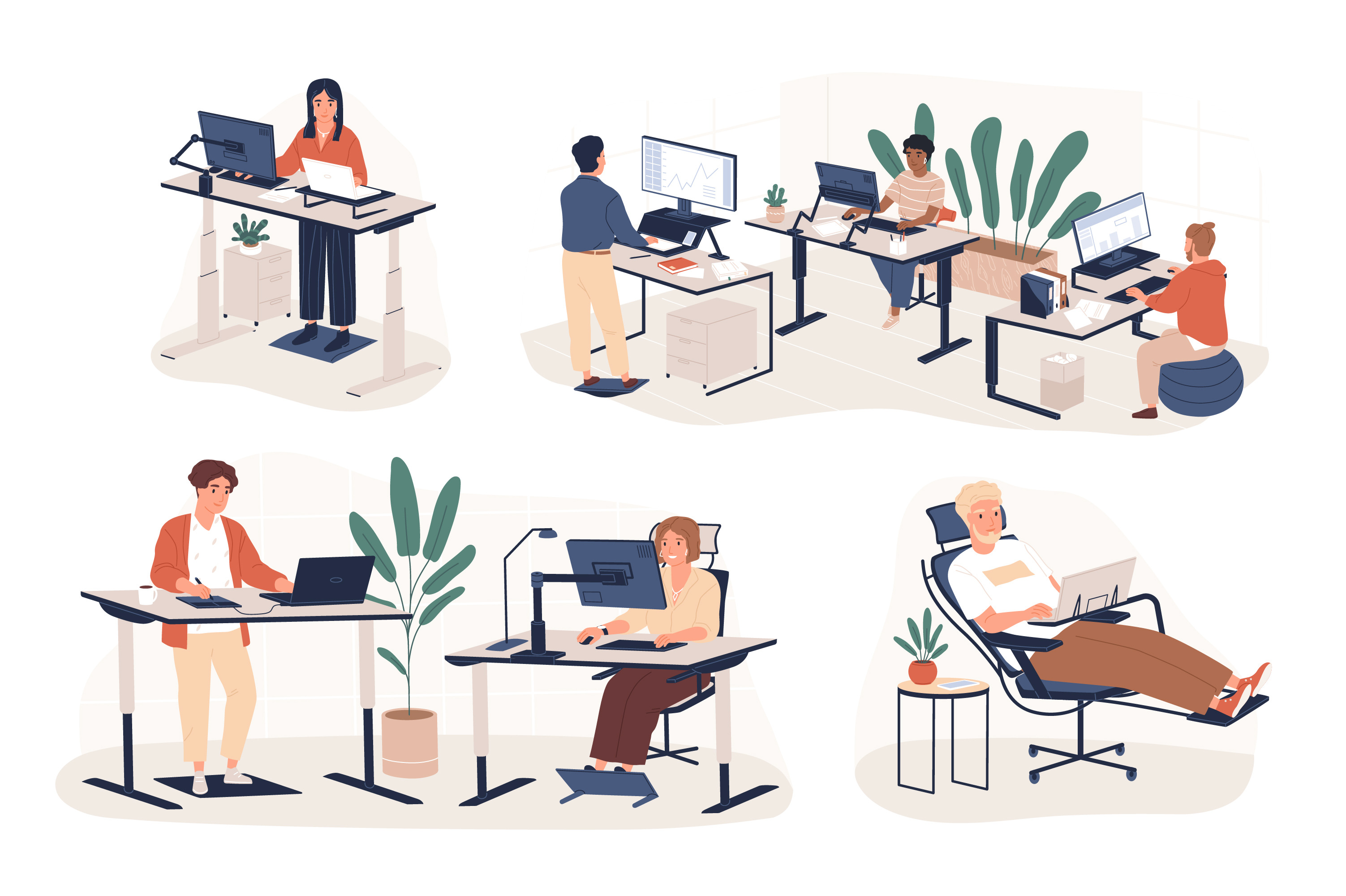 Ergonomic office, a Person Illustration by Good Studio