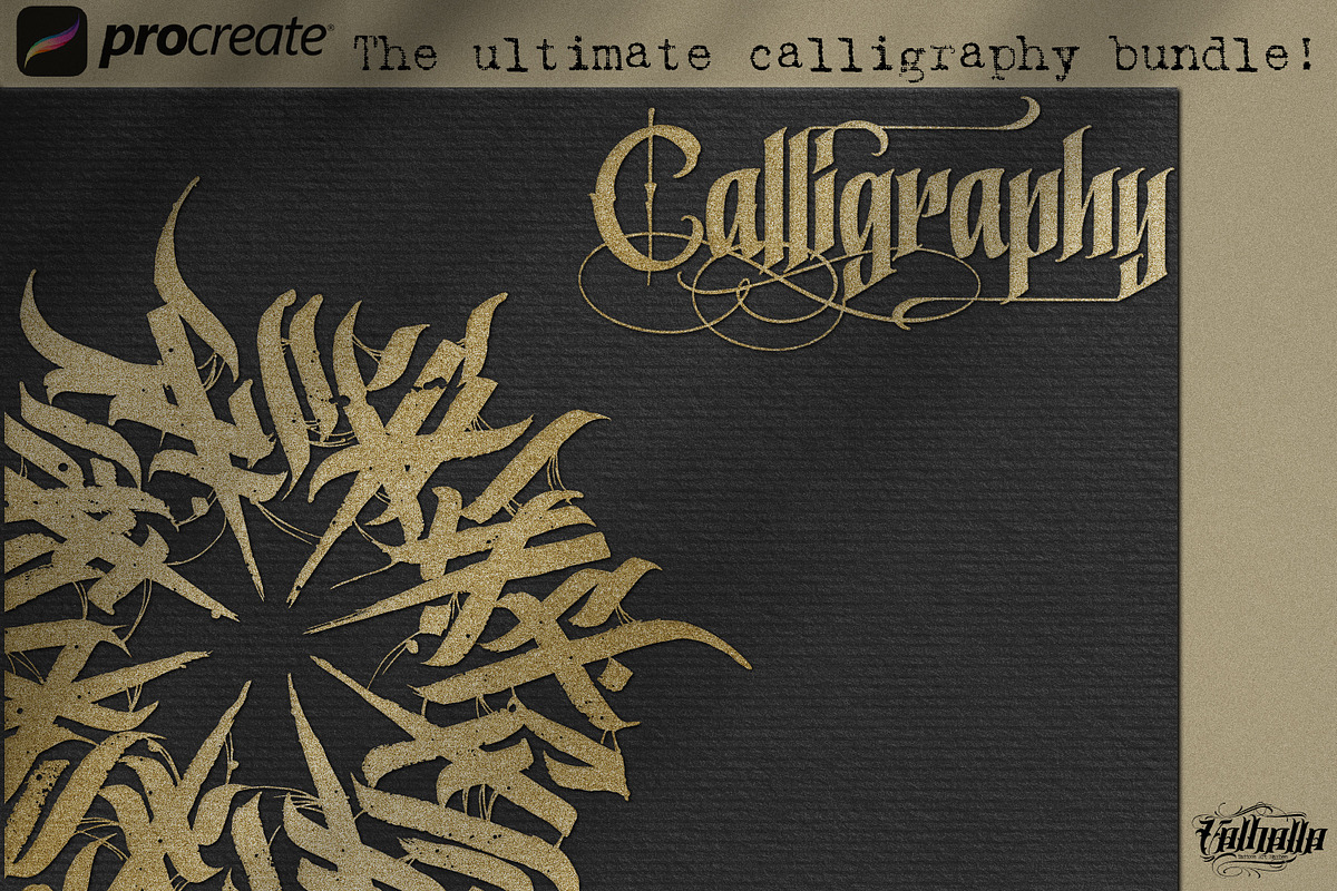 Procreate master calligraphy, a Brush Add-On by Studio.Valhalla