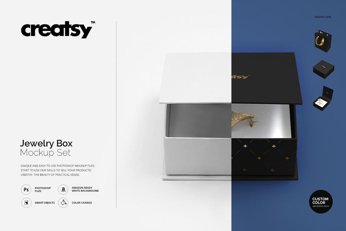 Jewelry Box Mockup Set, a Product Mockup by Creatsy