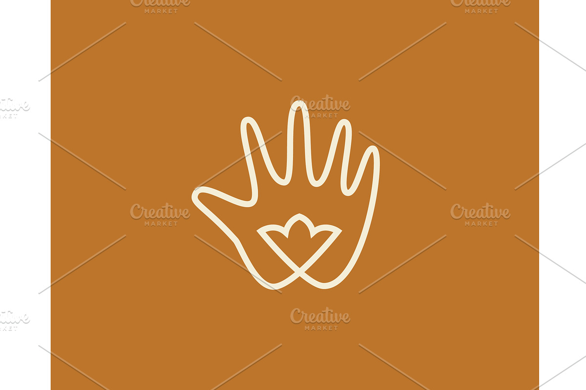 Abstract hand palm with flower logo, a Branding & Logo Template by ...