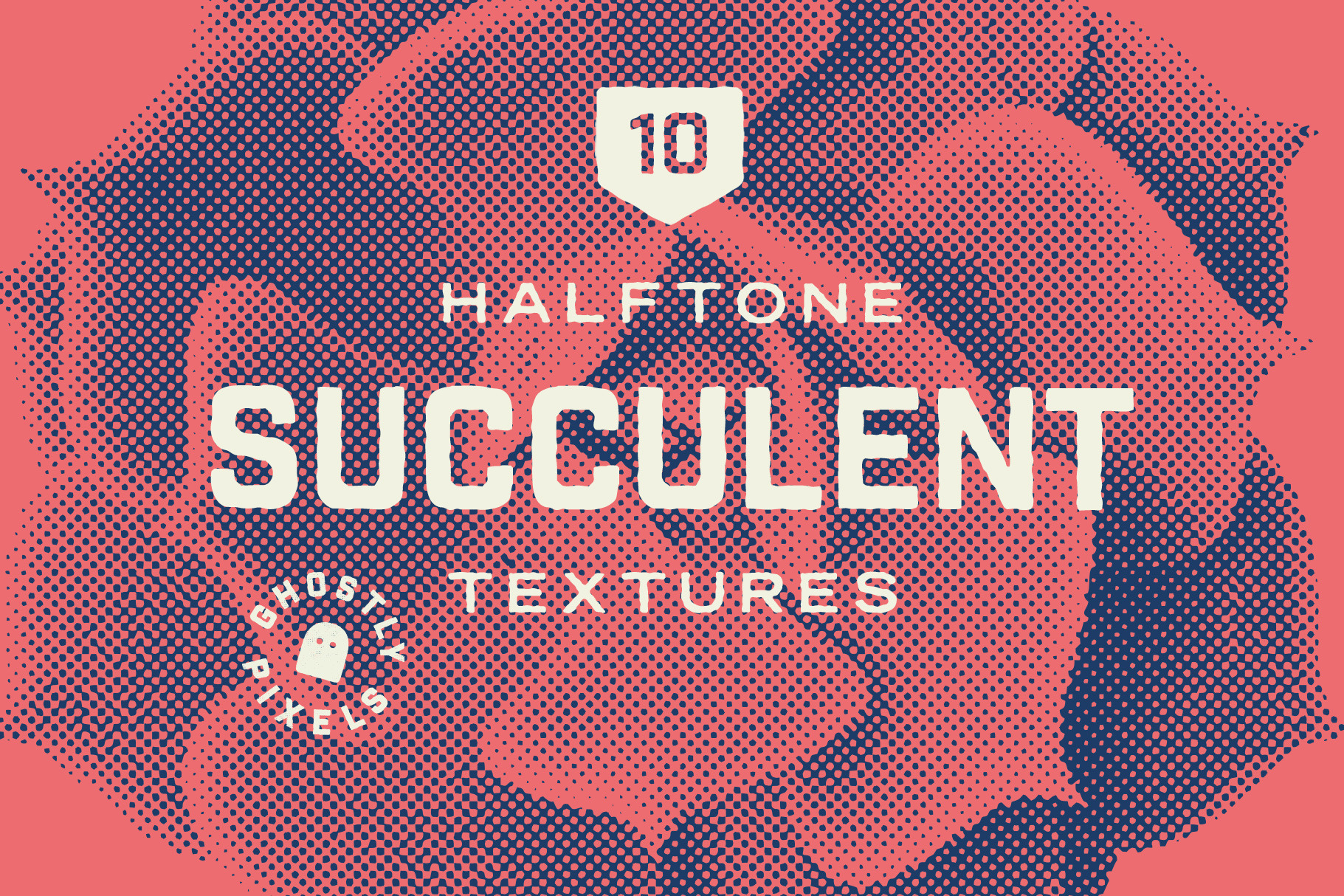 Succulent Halftones, a Texture Graphic by GhostlyPixels