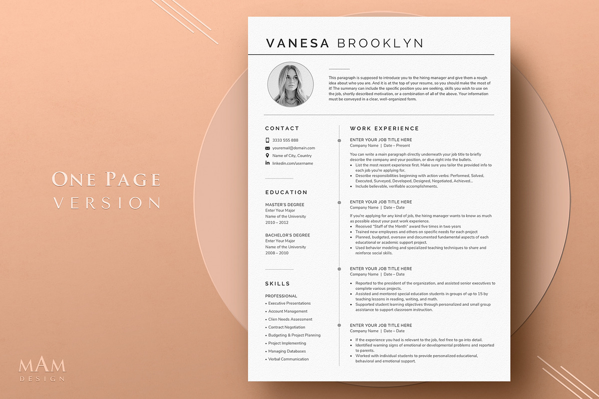 Resume Template with photo
