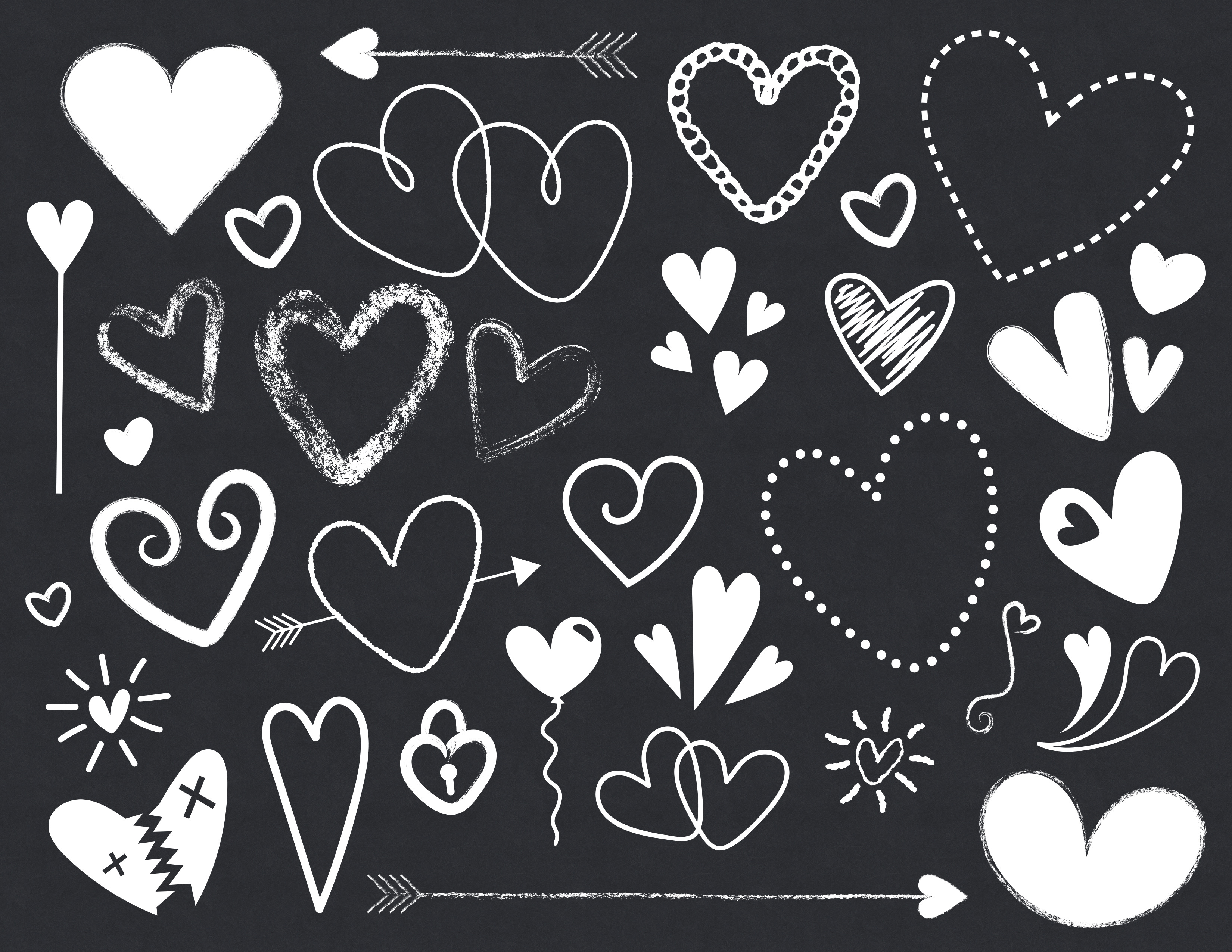Chalkboard Hearts Clip Art Set, an Illustration by Running With Foxes
