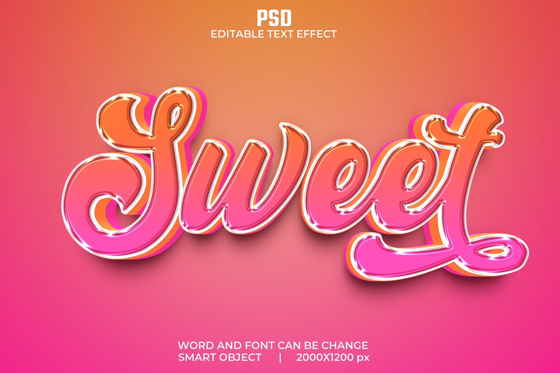 Sweet 3d Editable Psd Text Effect, a Layer Style Add-On by bdrobin