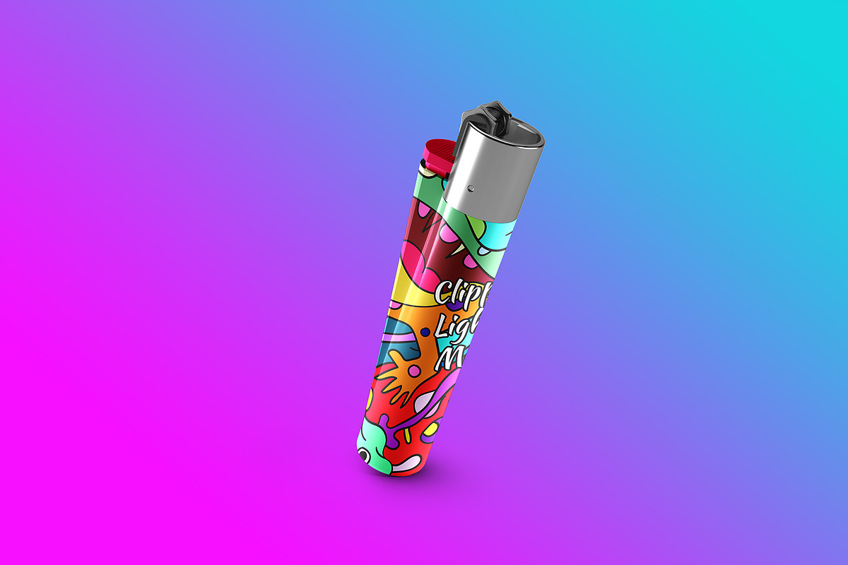 Clipper Lighter Mockup - 7 views, a Merchandise Mockup by Illusiongraphic