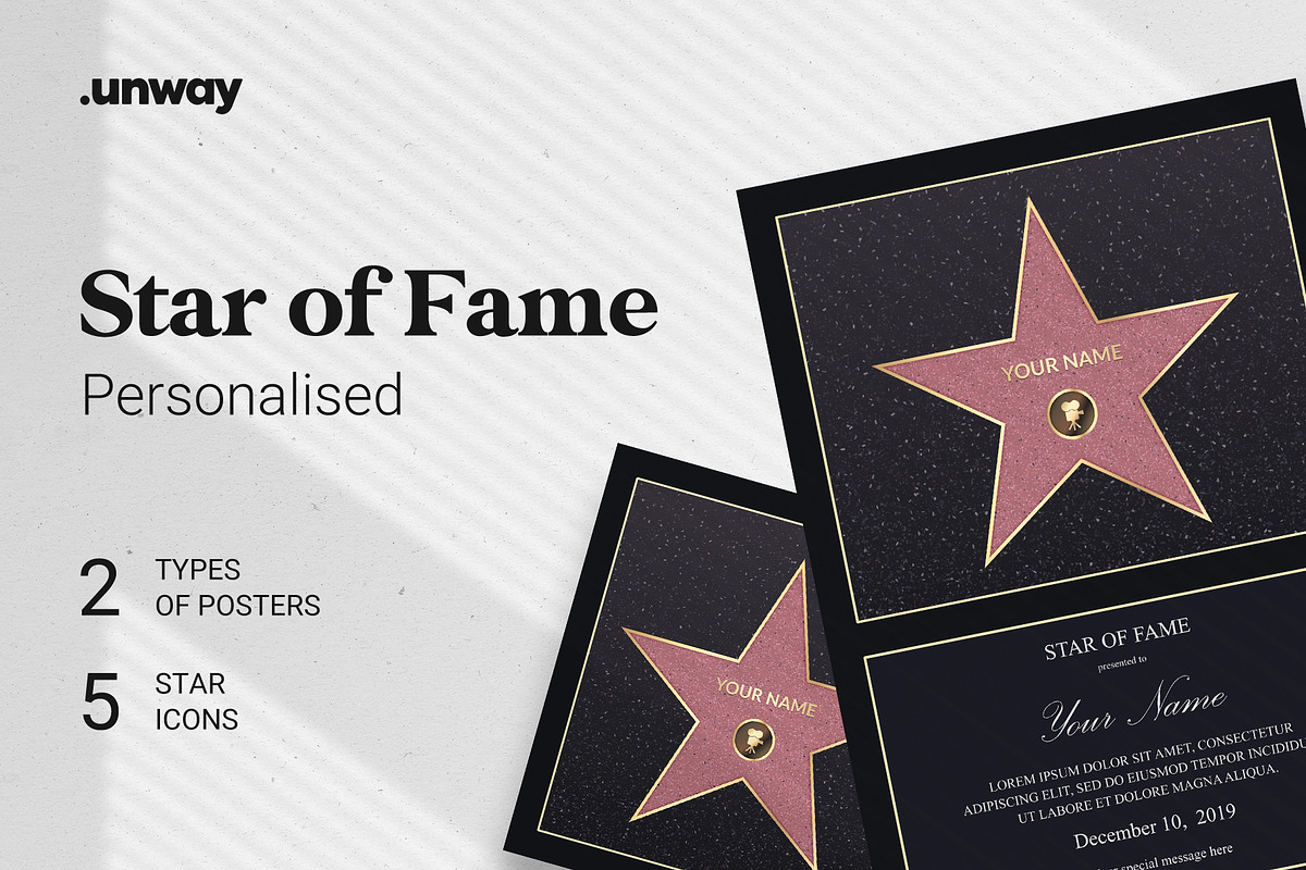 Personalised Star of Fame, a Flyer Template by unway.studio