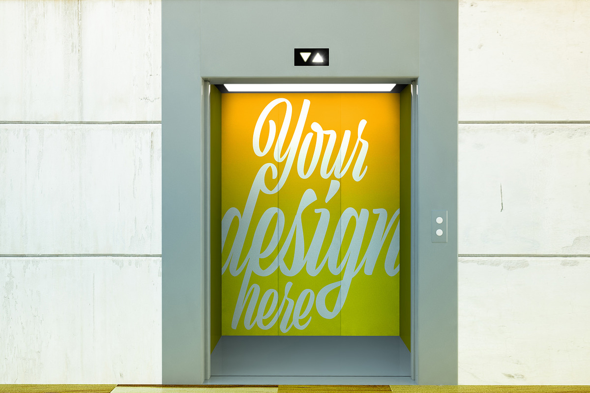 Elevator Bundle Mockup, a Print Template by McLittle Stock
