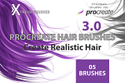 Procreate Hair Brushes 3.0, a Brush Add-On by Extreme Brushes