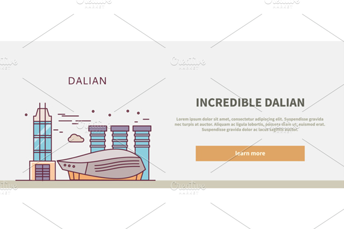 Web Page Chinese City of Dalian, a Work Illustration by robuart ...