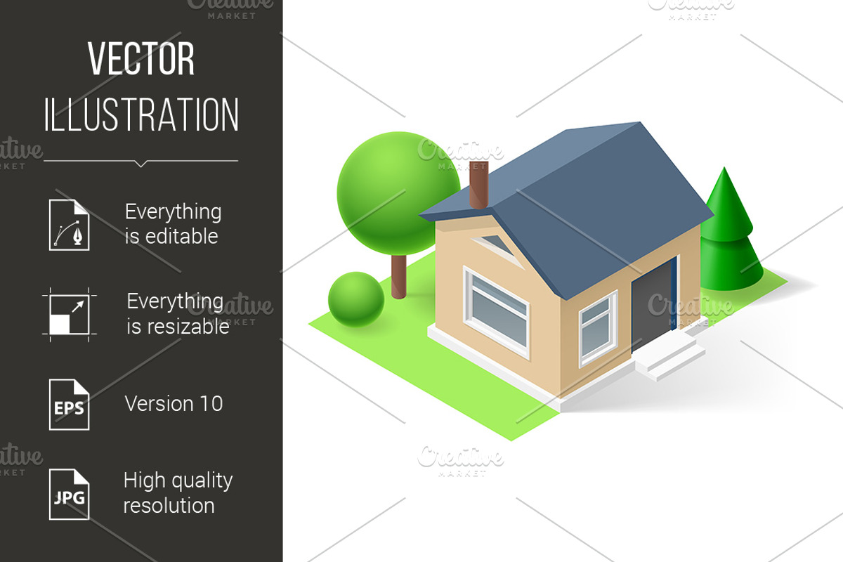 Isometric home, a Graphic by DvargShop | Creative Market