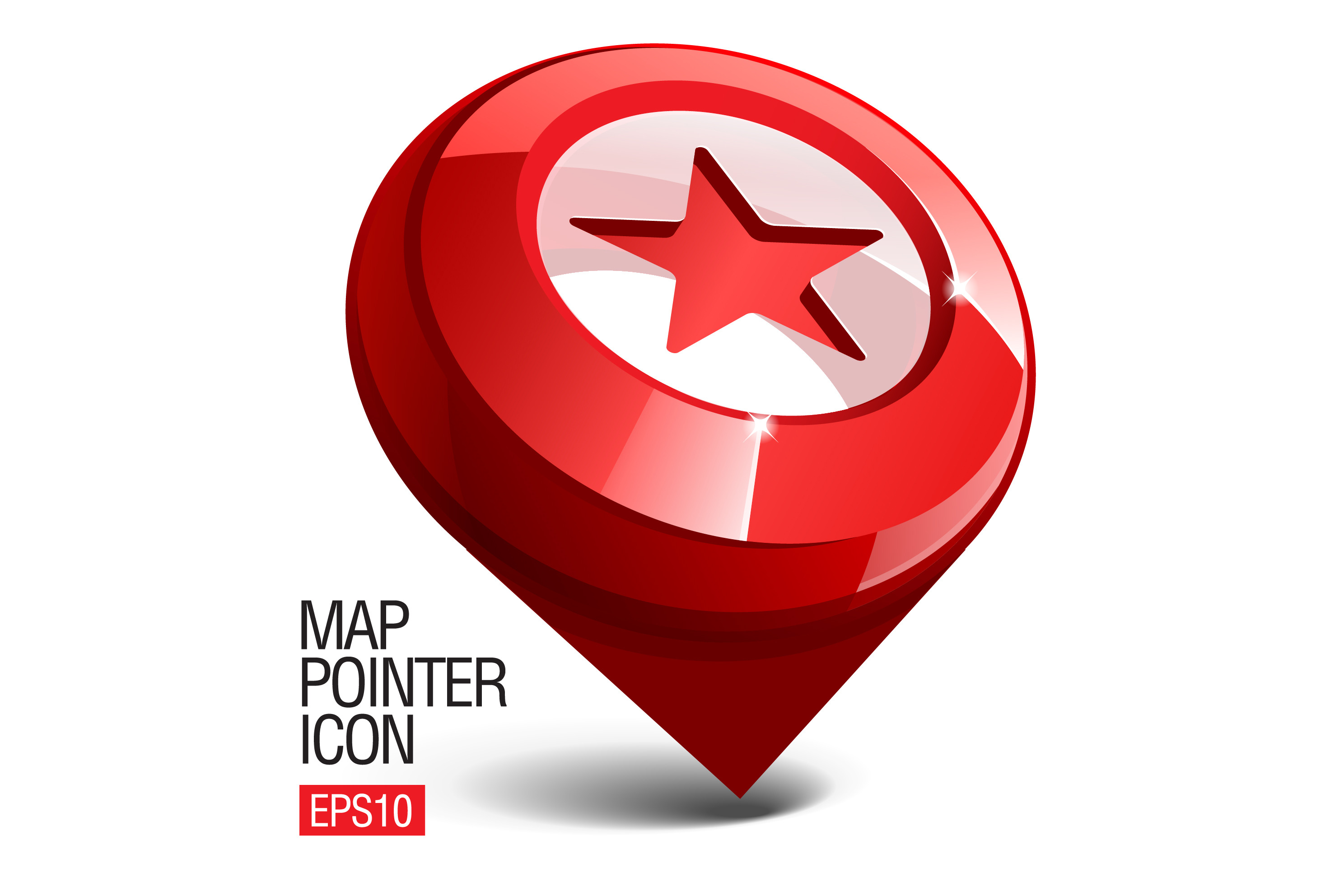 Shiny gloss red Map pointer, an Illustration by Sunny