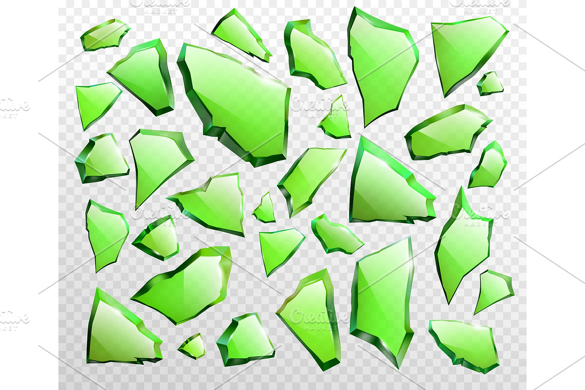 Pieces of broken green glass, an Object Graphic by BCP.group