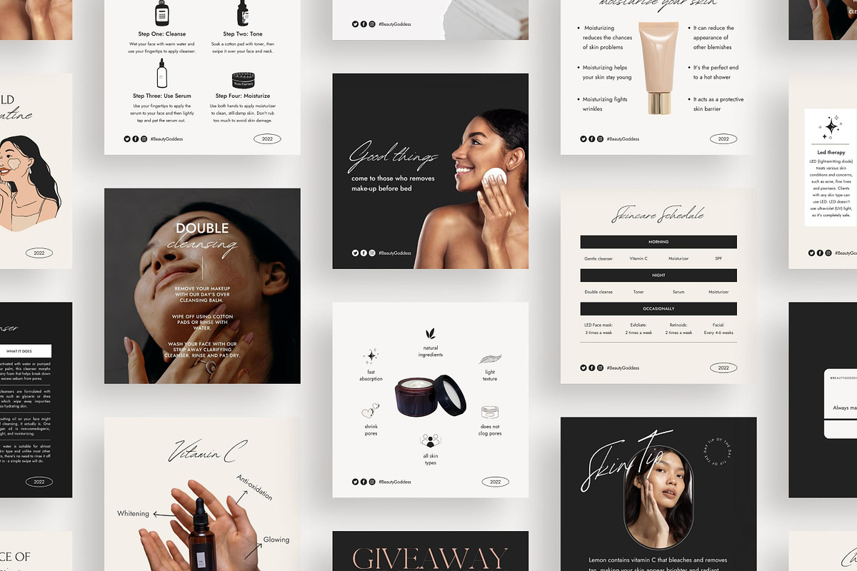 Canva Skincare templates, a Social Media Template by LiliesandBerries
