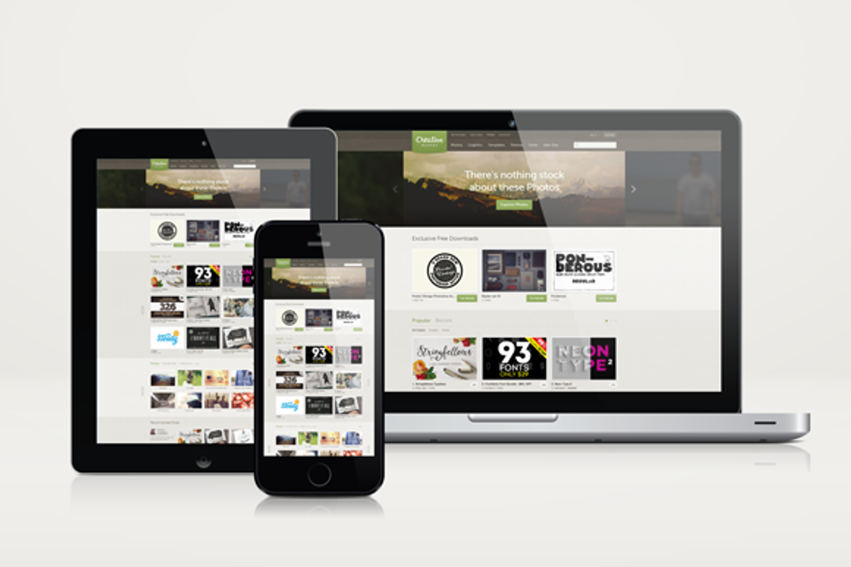 Responsive Website Mockup Templates, an iPhone Mockup by loswl