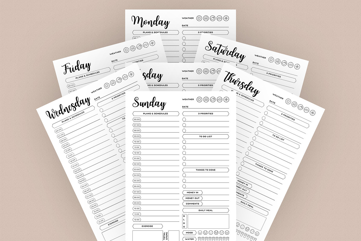 Canva Daily Planner Template, a Stationery Template by Amit Debnath