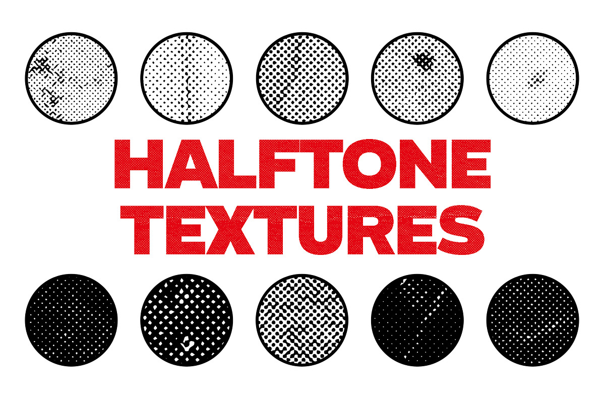 100 Halftone Textures Pack, a Texture Graphic by Bart Wesolek
