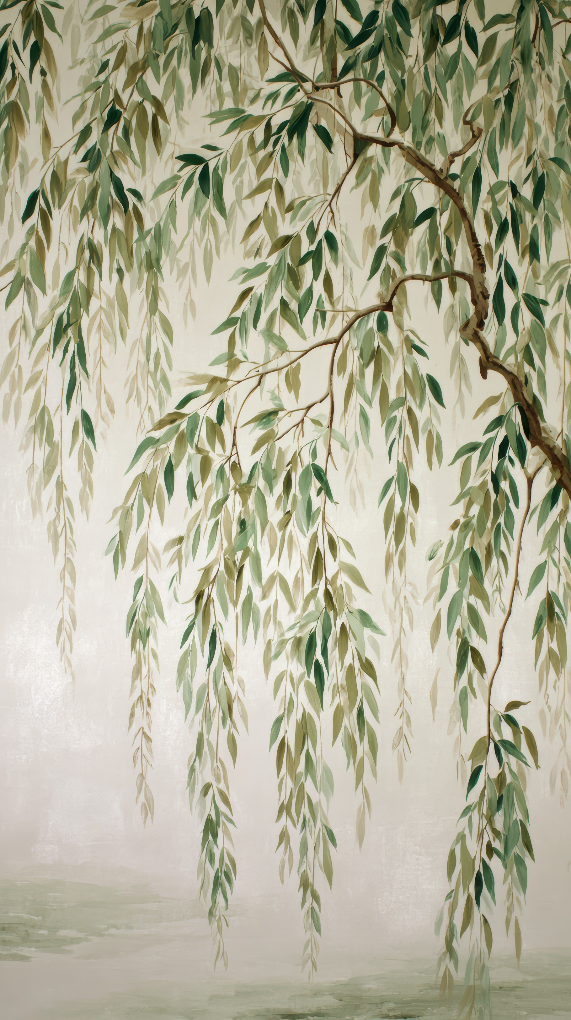 Weeping Willow Branches Wallpaper, a Decorative Illustration by Virgo ...