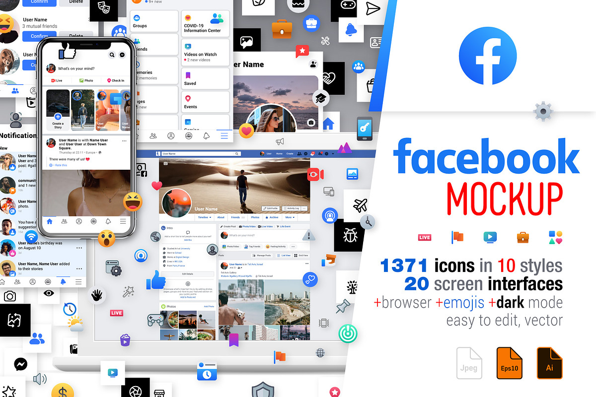 Facebook Mockup, a Social Media Template by karnofff